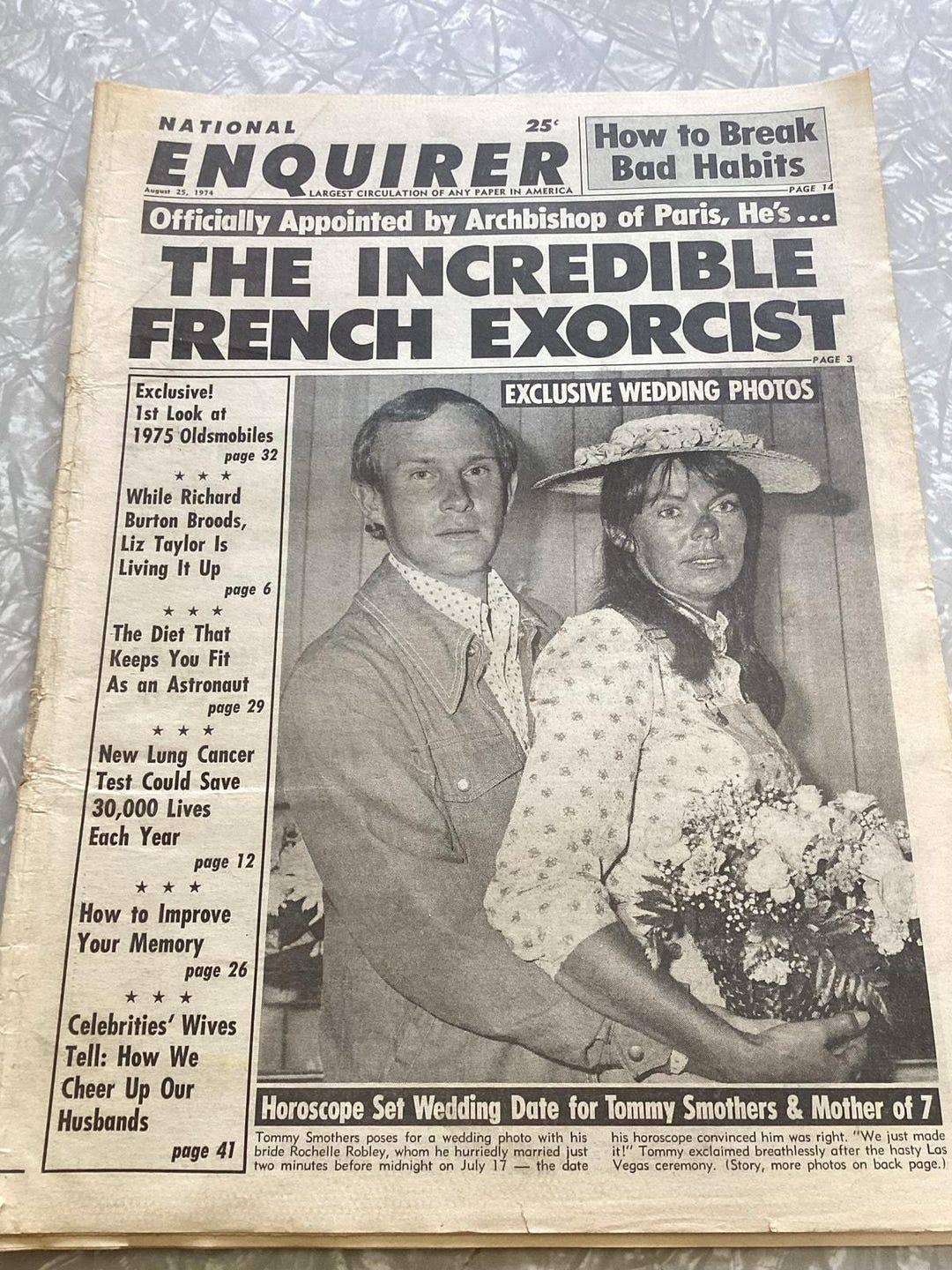Vintage 1974 Enquirer Tabloid Gossip Magazine Newspaper Tommy Smothers ...