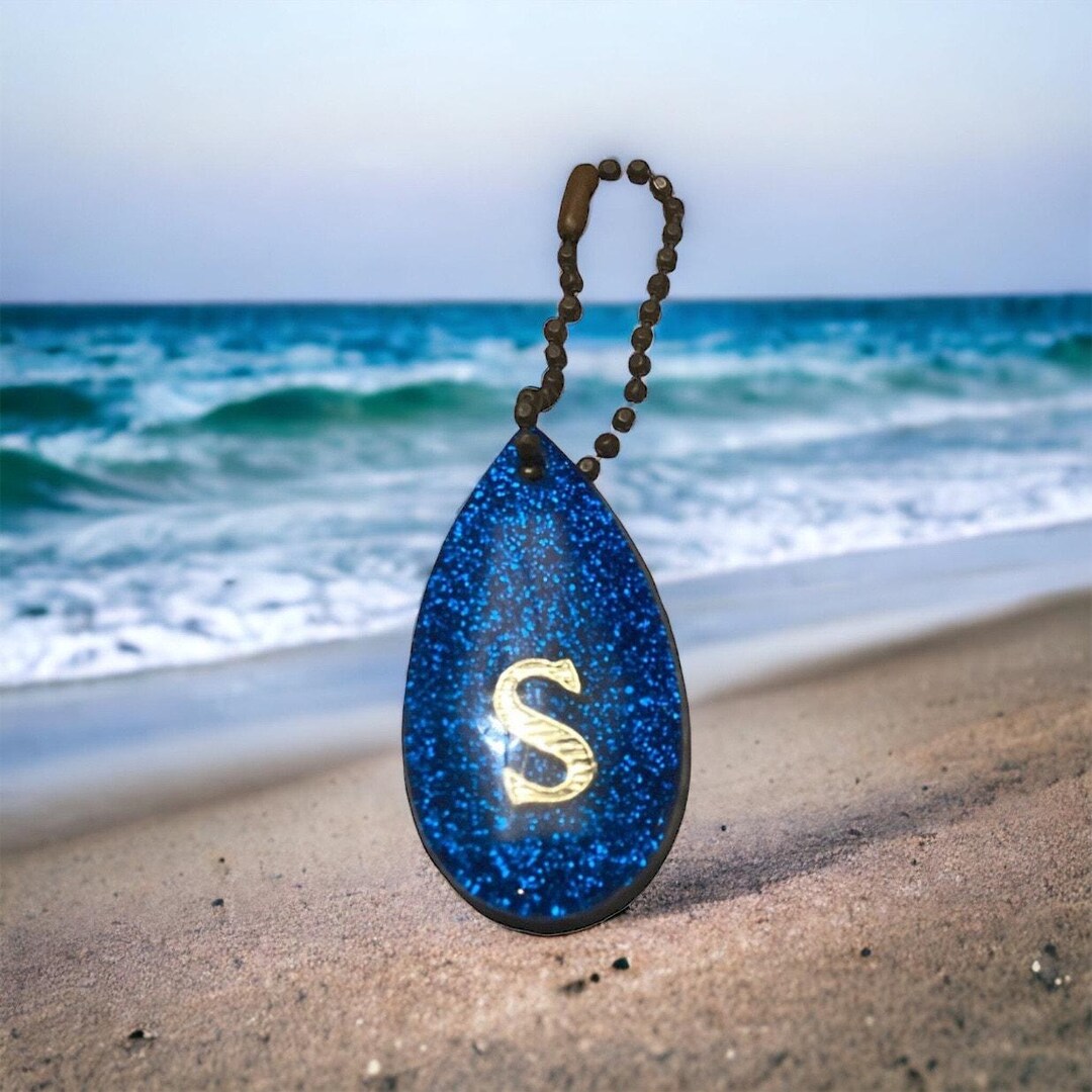 Vintage Initial Alphabet Letter S Key Fob Keychain Bag Charm Teardrop ...