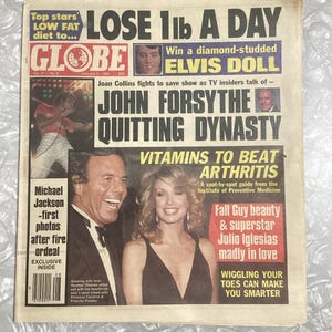 Vintage 1984 Globe Tabloid Gossip Magazine Newspaper Heather Thomas ...
