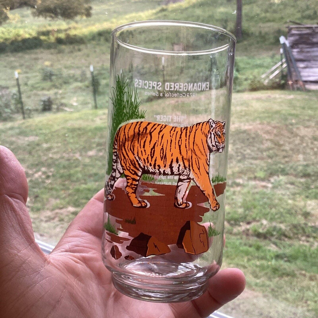 Dunkin Donuts X World Wildlife Fund the Tiger Endangered Species Glass ...