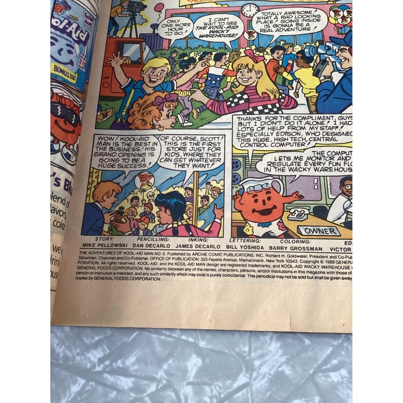 The Adventures of Kool Aid Man Wacky Warehouse Comic Book 1988 Archie ...