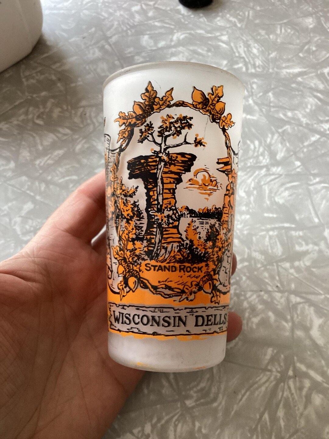 Vintage Hazel Atlas Frosted Tourist Tumbler Las Vegas Howdy Podner ...