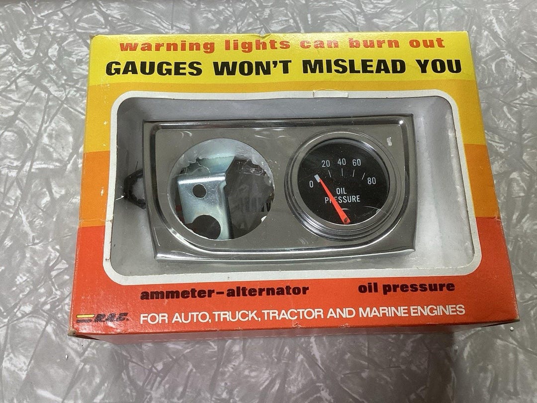 NOS Vintage RAC Oil Pressure Gauge 70s Era Hot Rod Custom Unused - Etsy