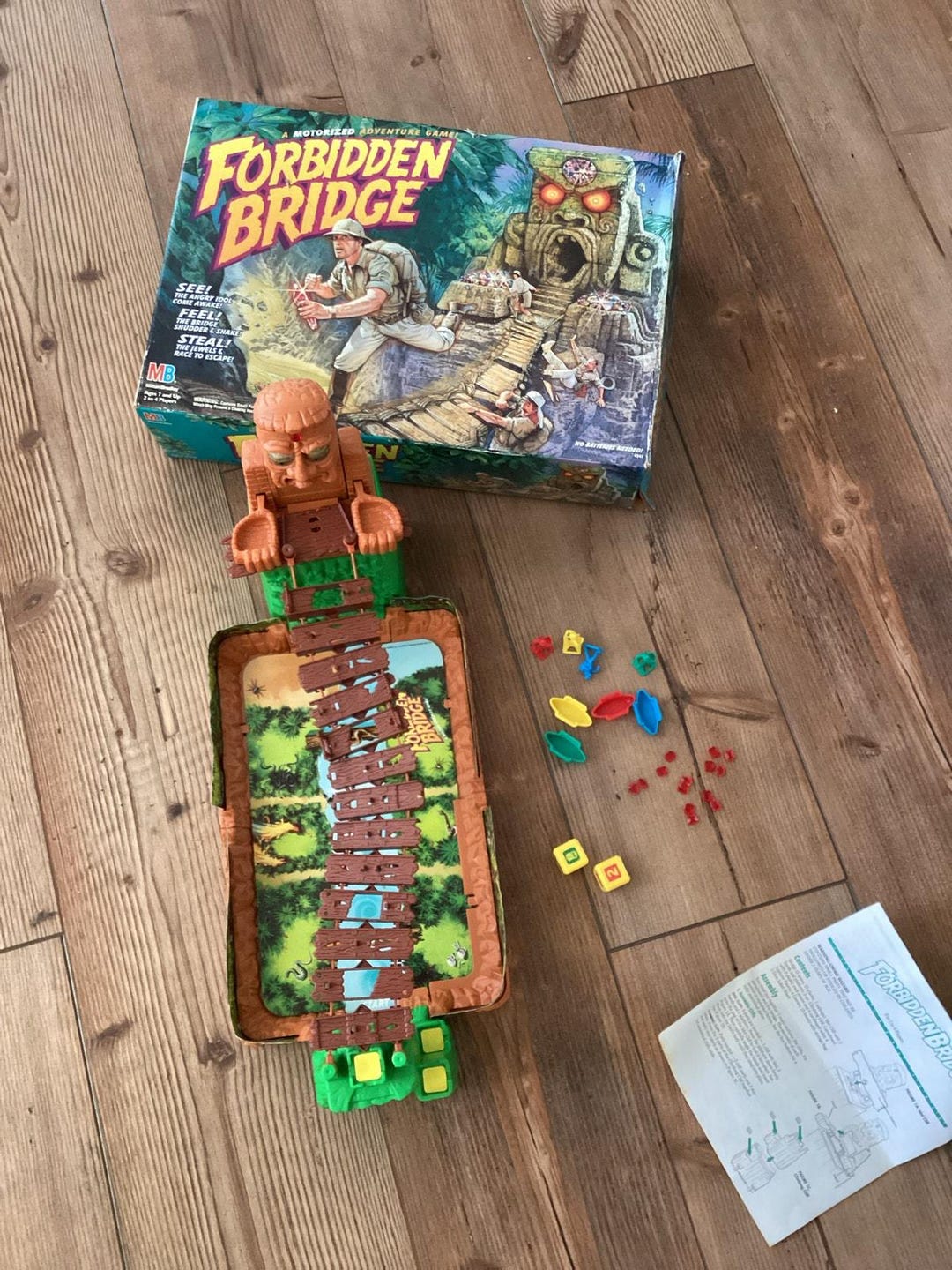 1992 Milton Bradley FORBIDDEN BRIDGE Vintage Board Game Adventure Box ...