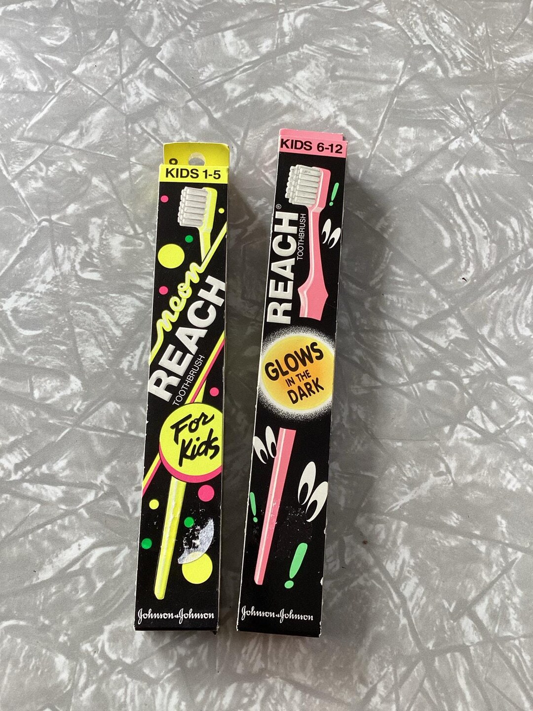 Pair Vintage 1990s Kids Reach Toothbrushes Neon and Glow in the Dark - Etsy
