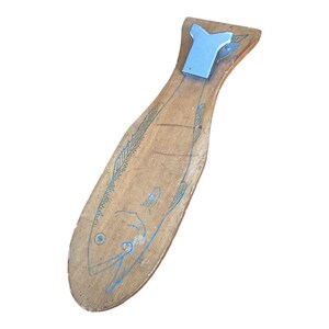 Vintage Wood Fish Fillet Scaling Board With Clamp Cabin Wall Decor ...
