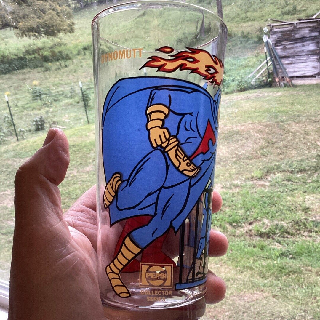 Vintage Pepsi Collectors Series 1977 DYNOMUTT Blue Falcon Glass Hanna ...
