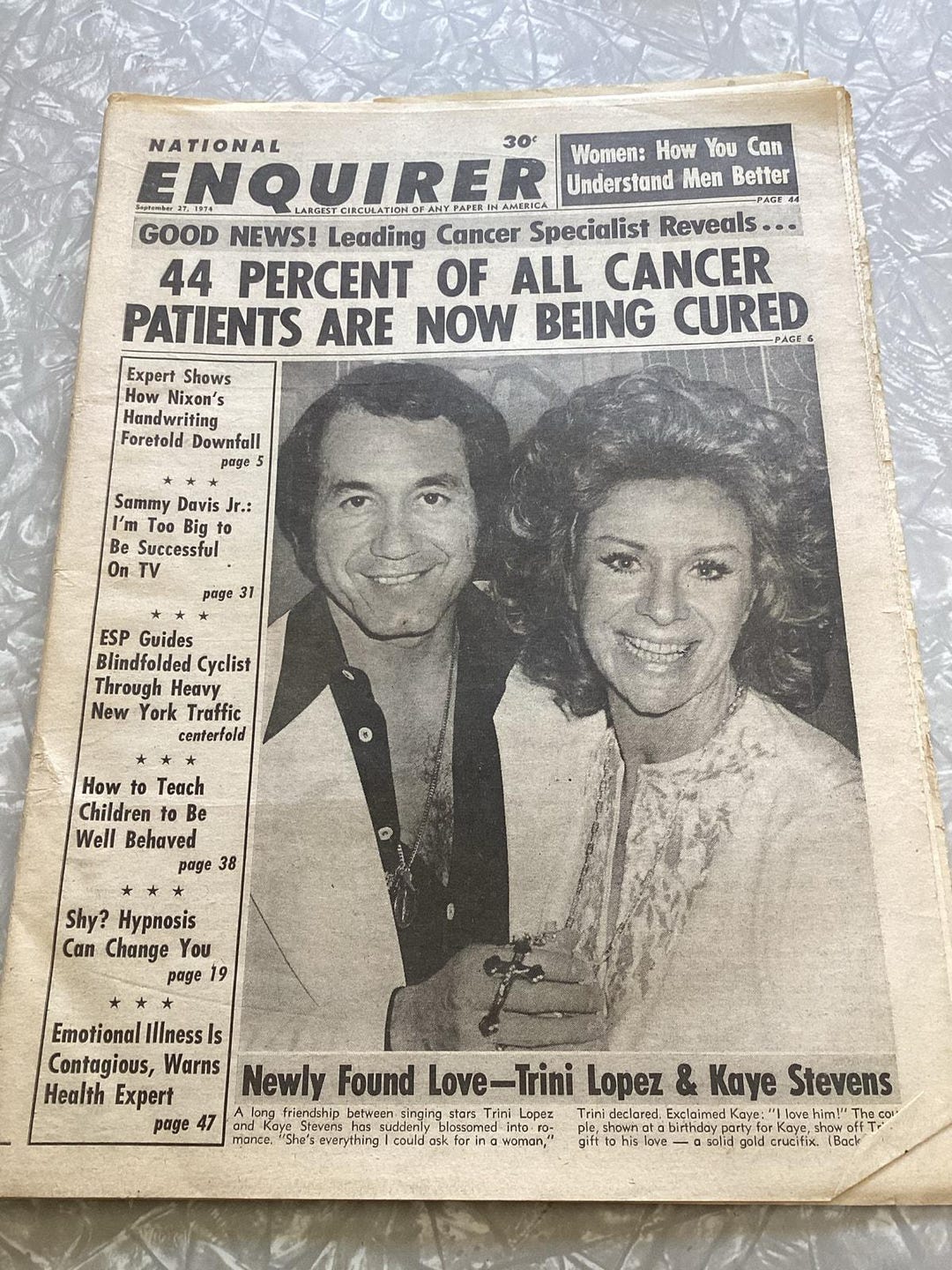 Vintage 1974 Enquirer Tabloid Gossip Magazine Newspaper Cancer Cures - Etsy