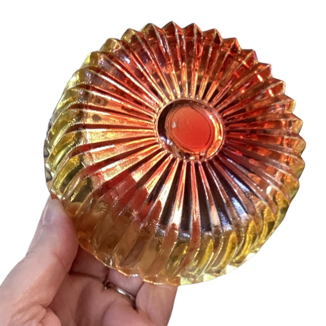 Vintage Jeanette Amberina Glass Swan Dish Without Lid Trinket Powder - Etsy