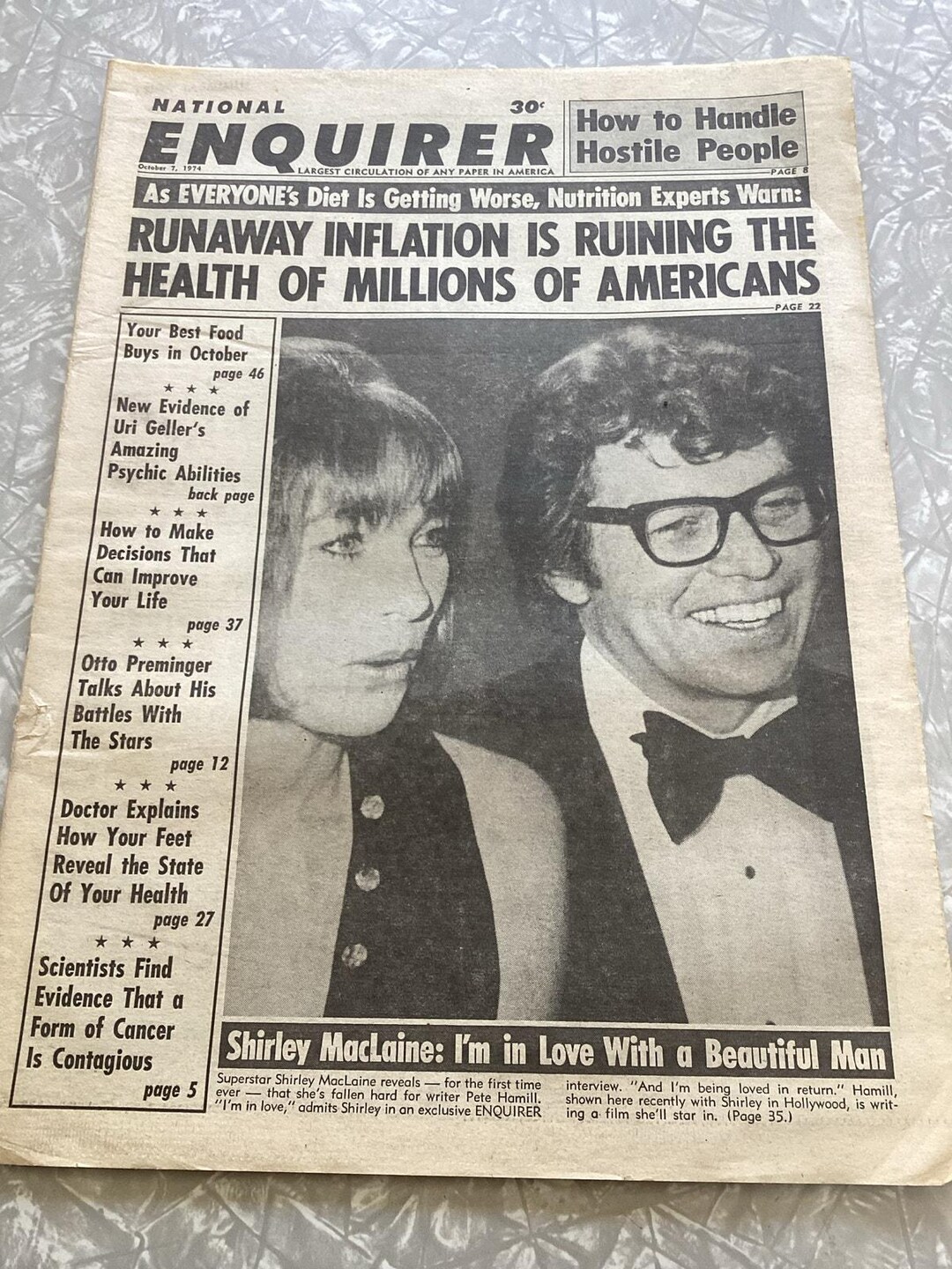 Vintage 1974 Enquirer Tabloid Gossip Magazine Newspaper Runaway ...