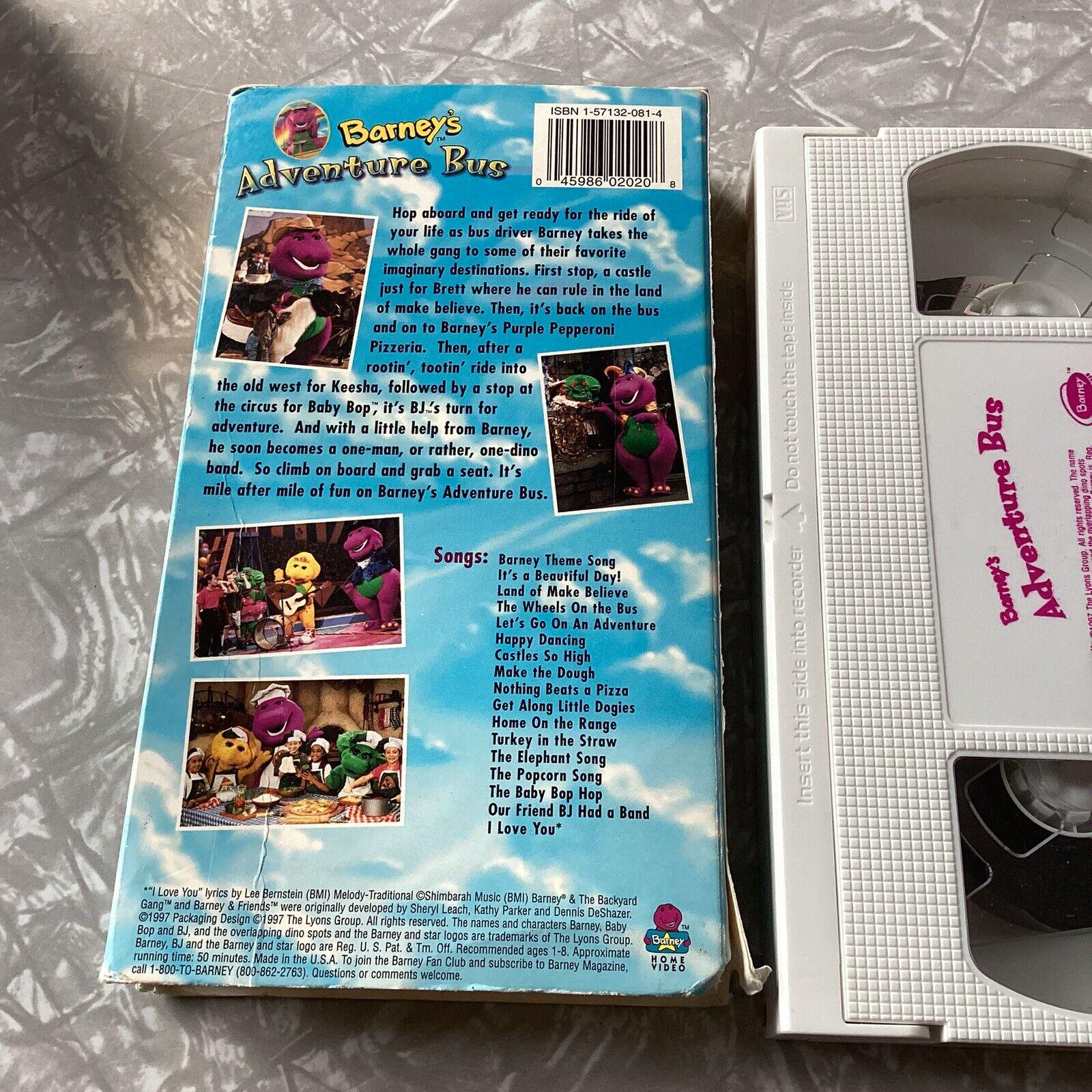 Barney Barney's Adventure Bus VHS, 1997 White Tape Slipsleeve, Rare HTF ...