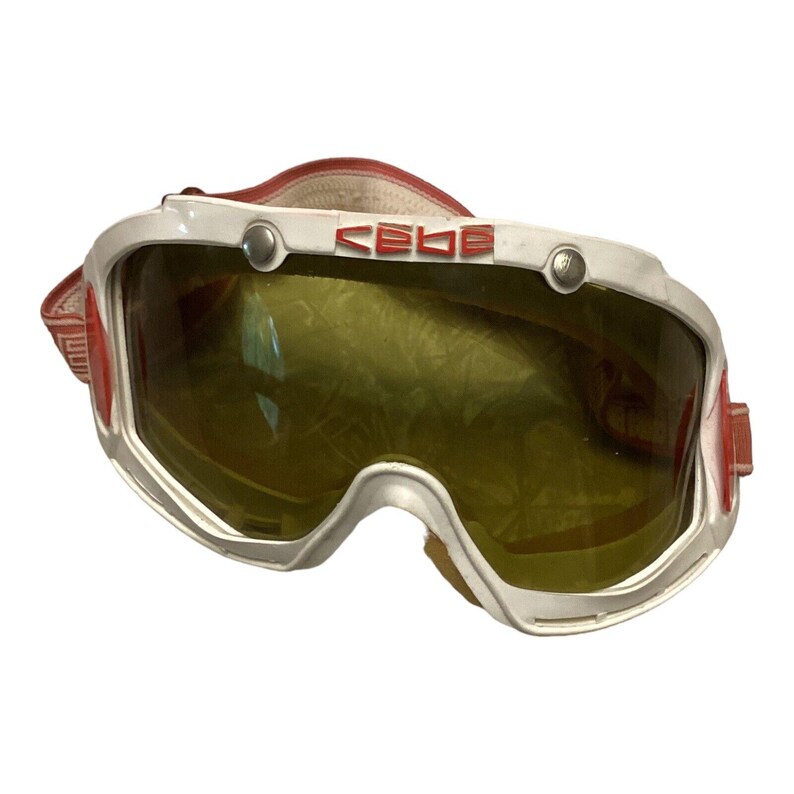 Vintage CEBE Ski Goggles White Frames Yellow Lens 2 - Etsy