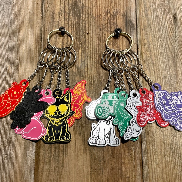 Cartoon Character Keychain - Etsy
