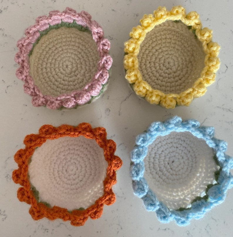 Tulip Trinket Dish | Handmade Crochet Accessory Dish - Etsy