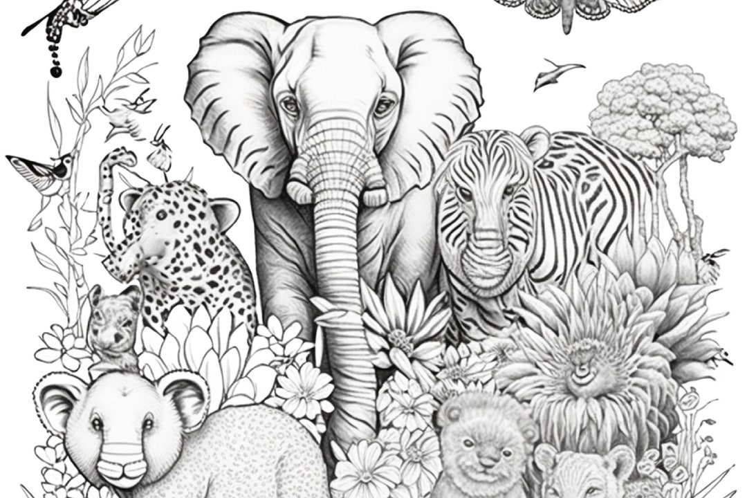 Wild Animal Coloring Page, Fun, for Adults, or Children - Etsy