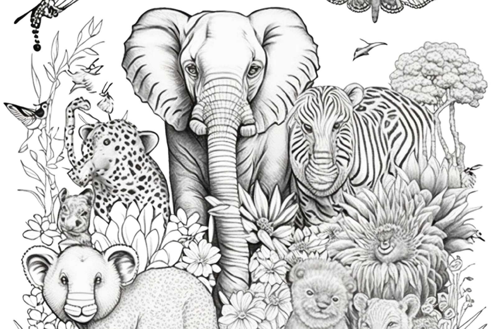 Wild Animal Coloring Page, Fun, for Adults, or Children - Etsy