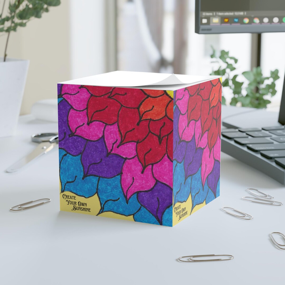 4-sided Note Cube, Create Your Own Sunshine Sticky Notepad/ High ...