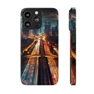 DOWNTOWN CITY TRAFFIC Night Life Modern Design Slim Phone Cases, Case ...