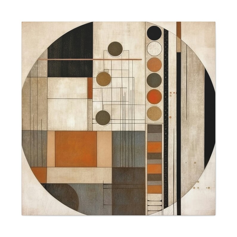 Mid Century Modern Minimal Wall Art Design Canvas Black - Etsy