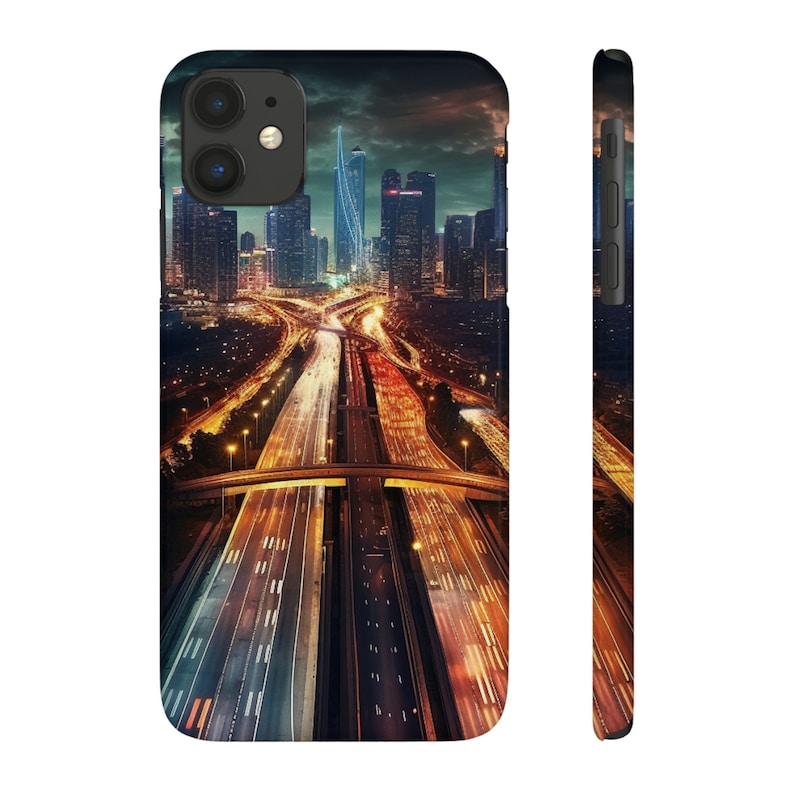 DOWNTOWN CITY TRAFFIC Night Life Modern Design Slim Phone Cases, Case ...