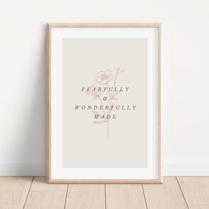 Fearfully and Wonderfully Made Print, Nursery Wall Art, Christian ...