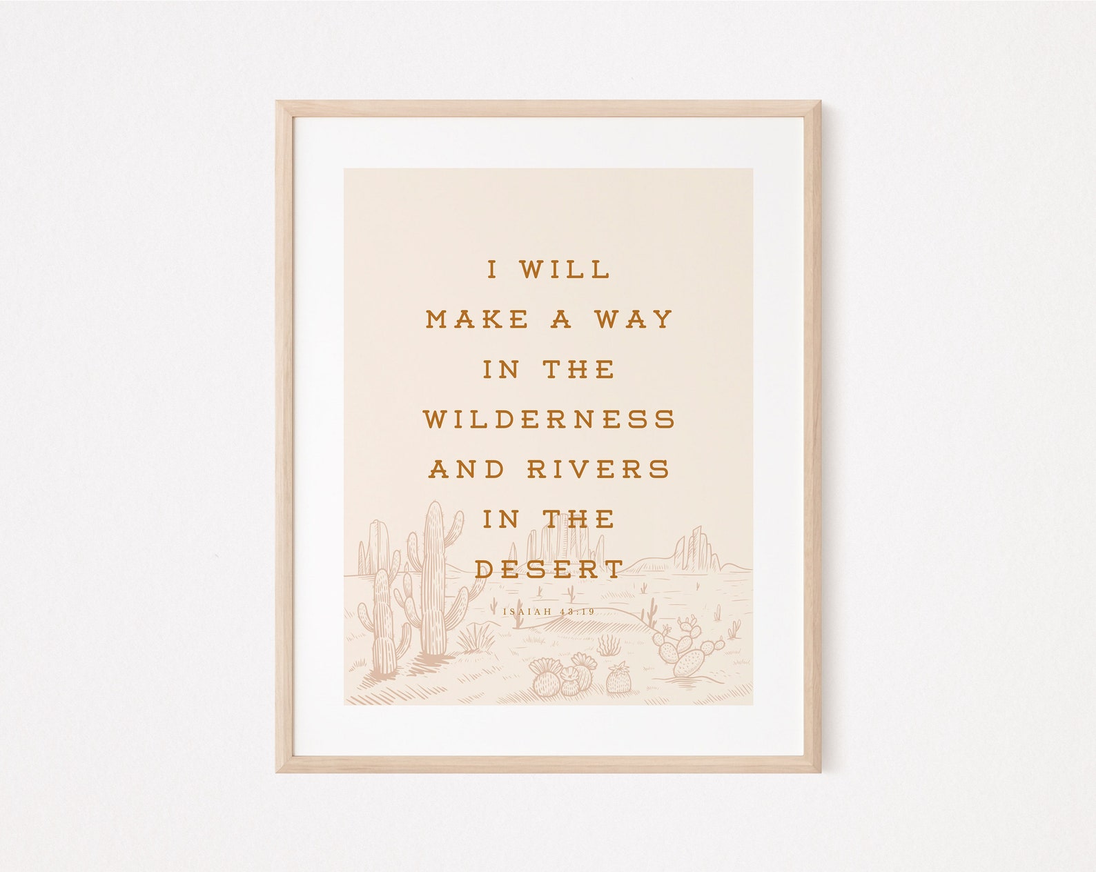I Will Make a Way Verse Print, Desert Bible Verse Print, Western Wall ...