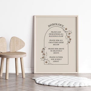 Doxology Wall Art, Doxology Print, Doxology Printable Wall Art, Floral ...