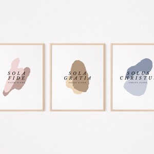 5 Solas, 5 Solas of the Reformation, Set of 5 Solas Wall Art, Christian ...