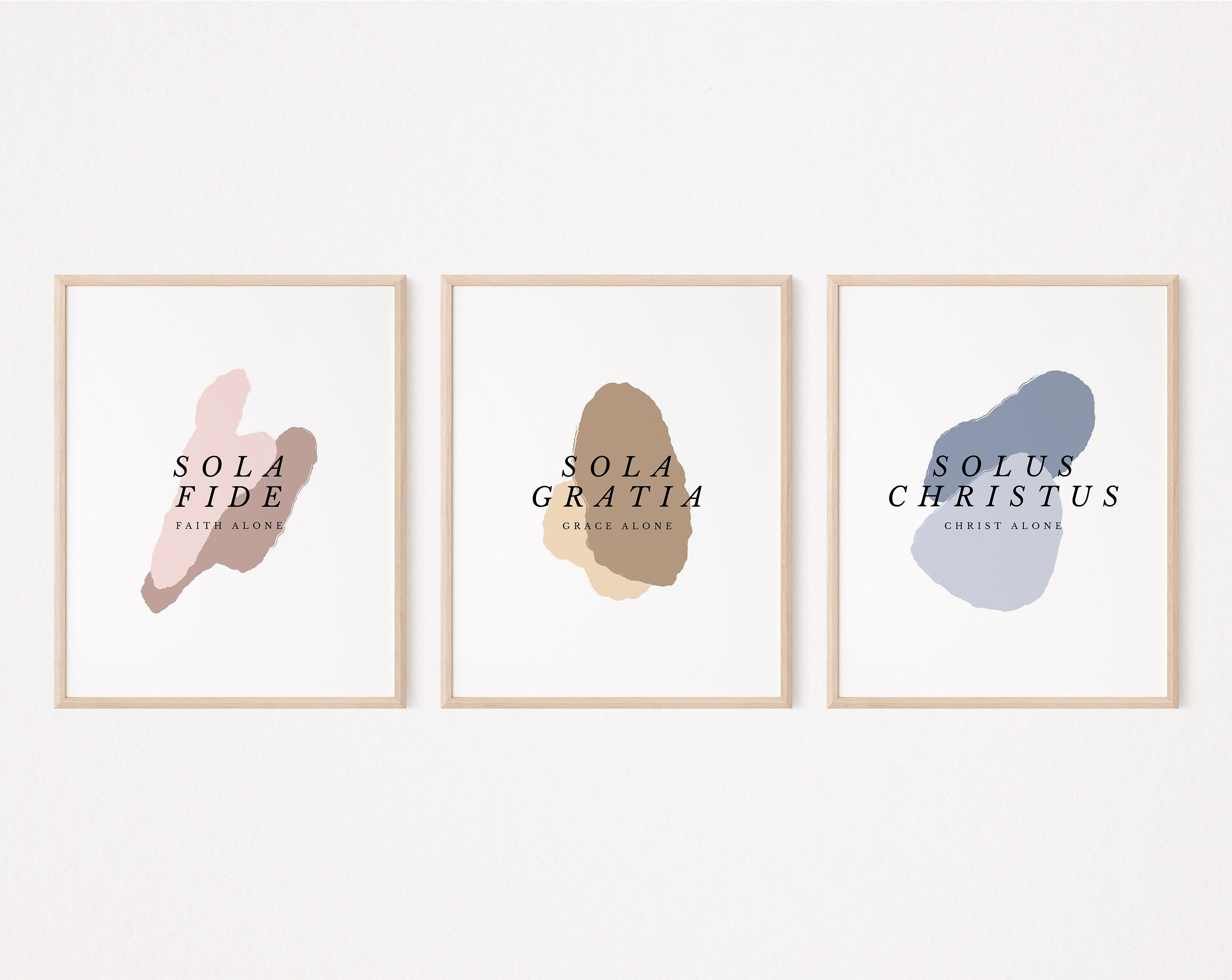 5 Solas, 5 Solas of the Reformation, Set of 5 Solas Wall Art, Christian ...