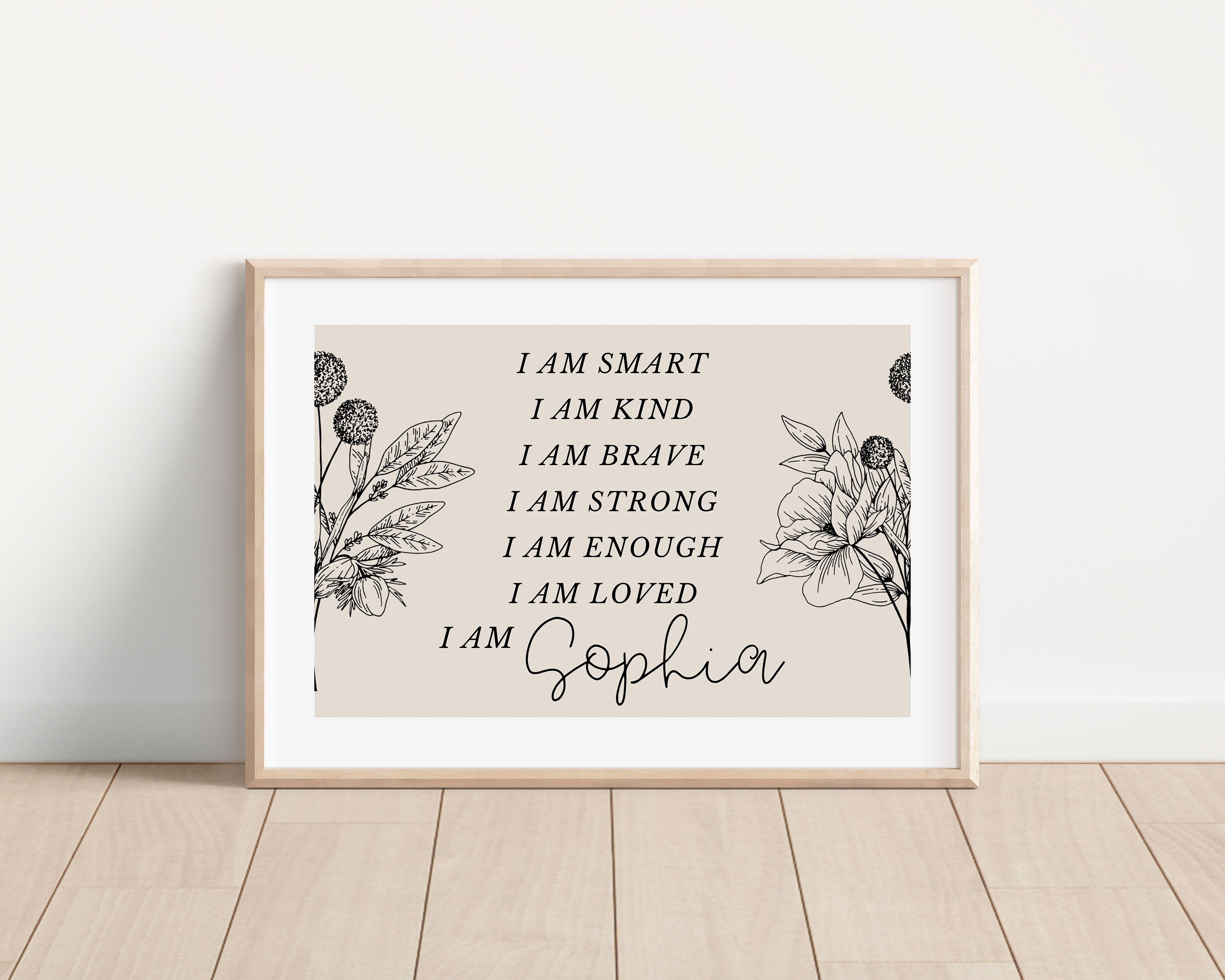 Personalized Name Affirmations Wall Art, Custom Nursery Decor, Custom ...