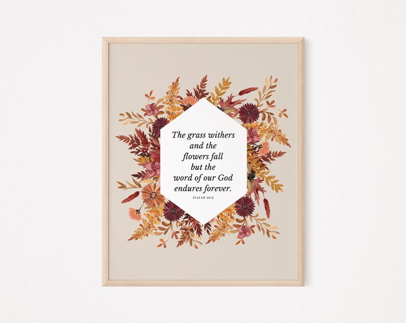 Fall Floral Christian Scripture Art Print (digital Download) - Etsy