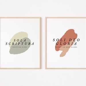 5 Solas, 5 Solas of the Reformation, Set of 5 Solas Wall Art, Christian ...