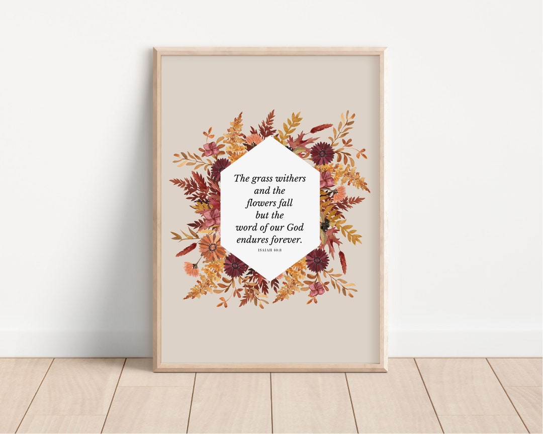 Fall Floral Christian Scripture Art Print (digital Download) - Etsy