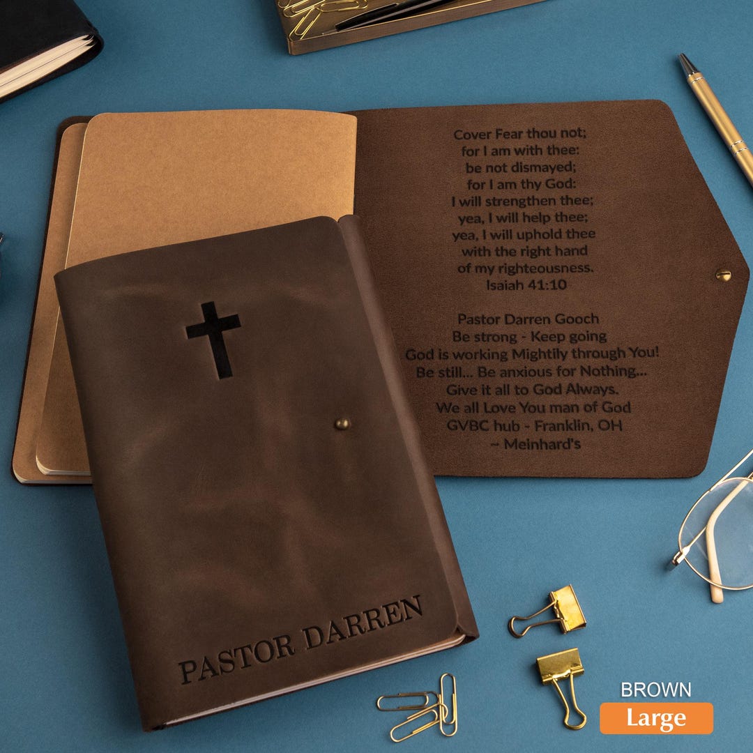 Custom Gift for Pastor, Personalized Leather Prayer Journal With ...