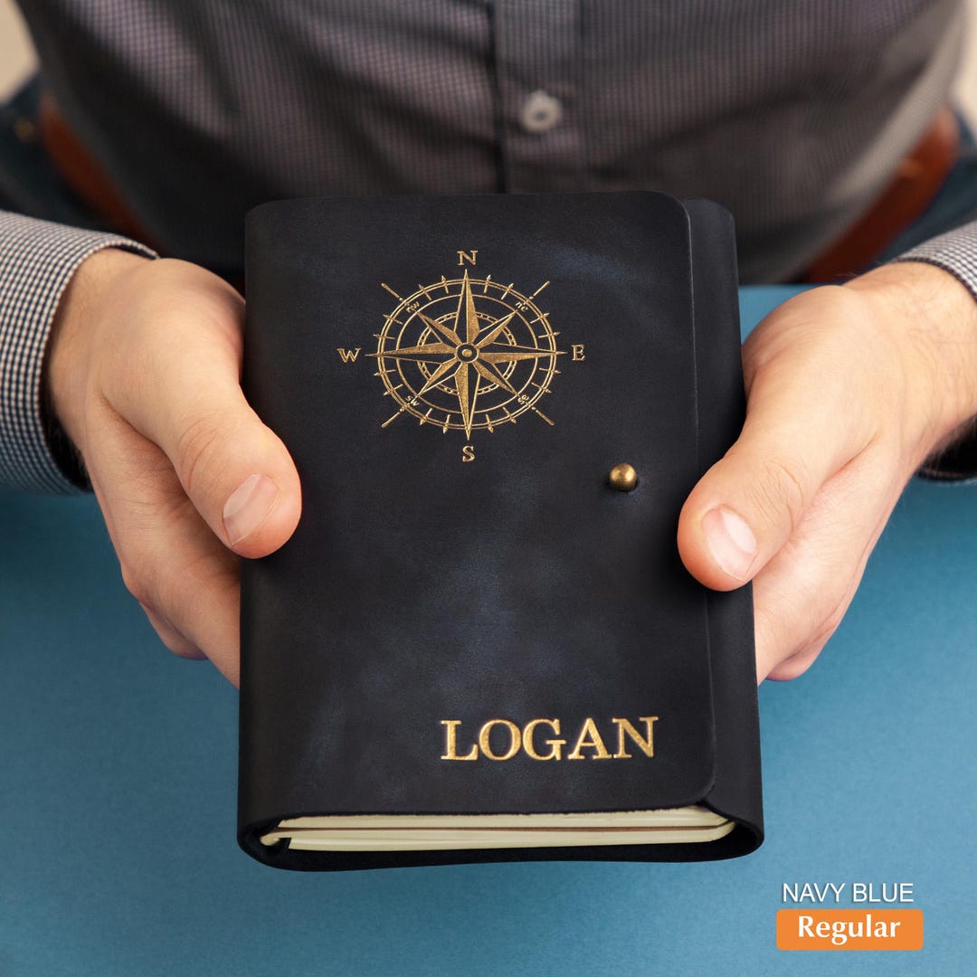 Compass Travel Journal, Adventure Leather Journal, Camping Travel ...
