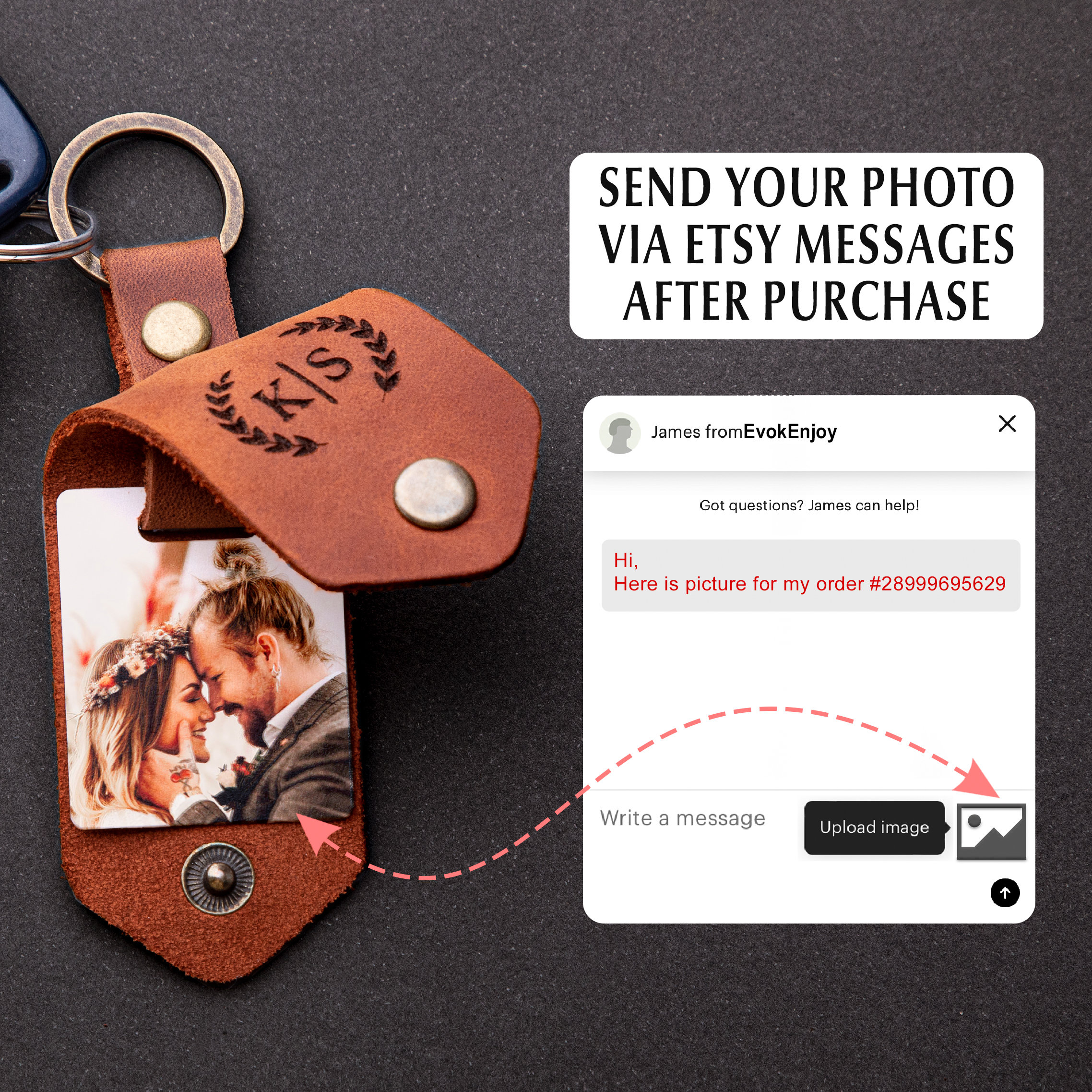 Personalized Photo Keychain Husband Boyfriend Engagement Anniversary ...