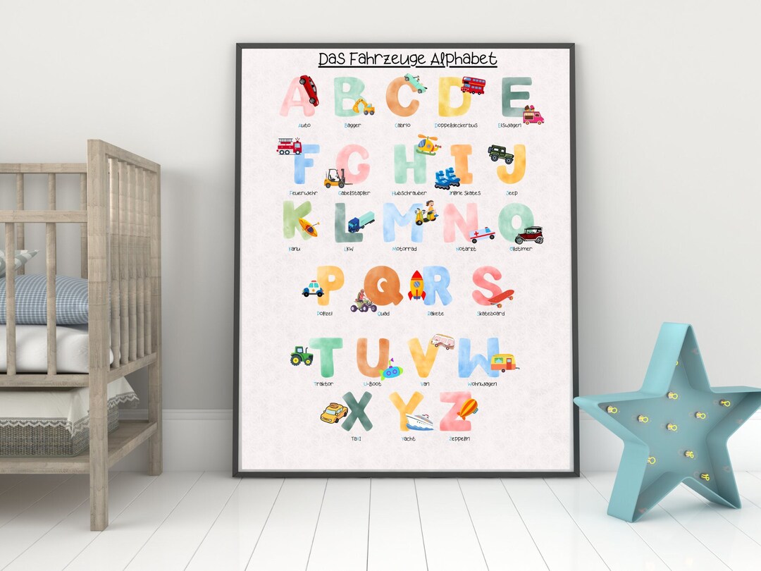 Kinderbild Fahrzeuge ABC / Buchstaben Bild / Datei oder Druck ...