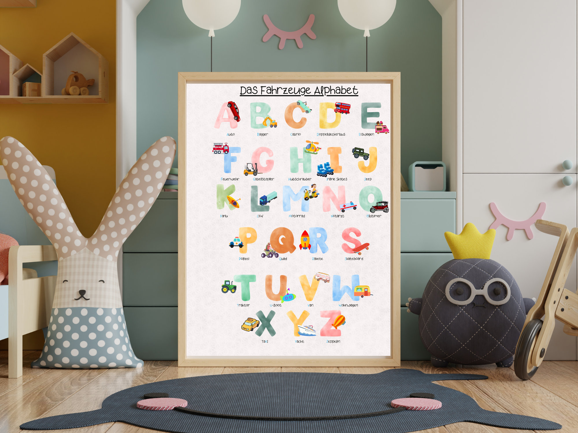 Kinderbild Fahrzeuge ABC / Buchstaben Bild / Datei oder Druck ...