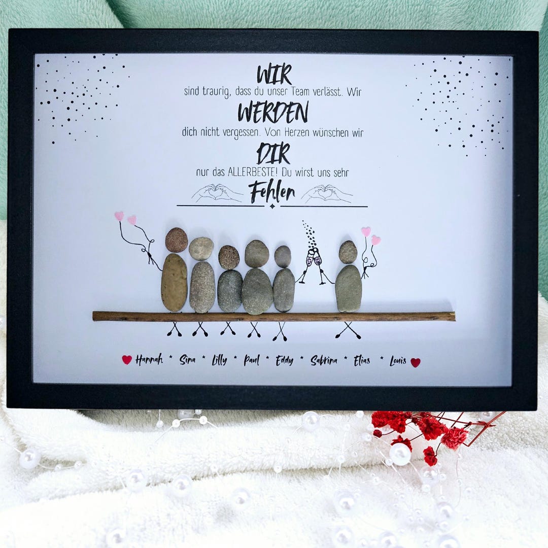 Personalisiertes Abschiedsgeschenk Kollege, Steinbild Abschied Kollegin ...