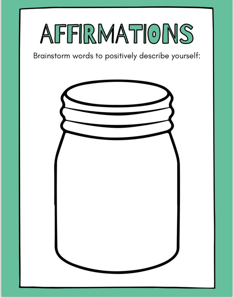 Affirmations Worksheet Elementary - Etsy
