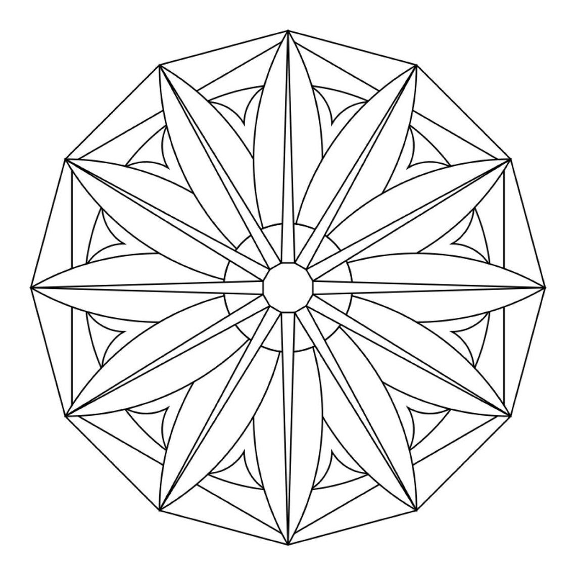 Simple Mandala Coloring Pages - Etsy