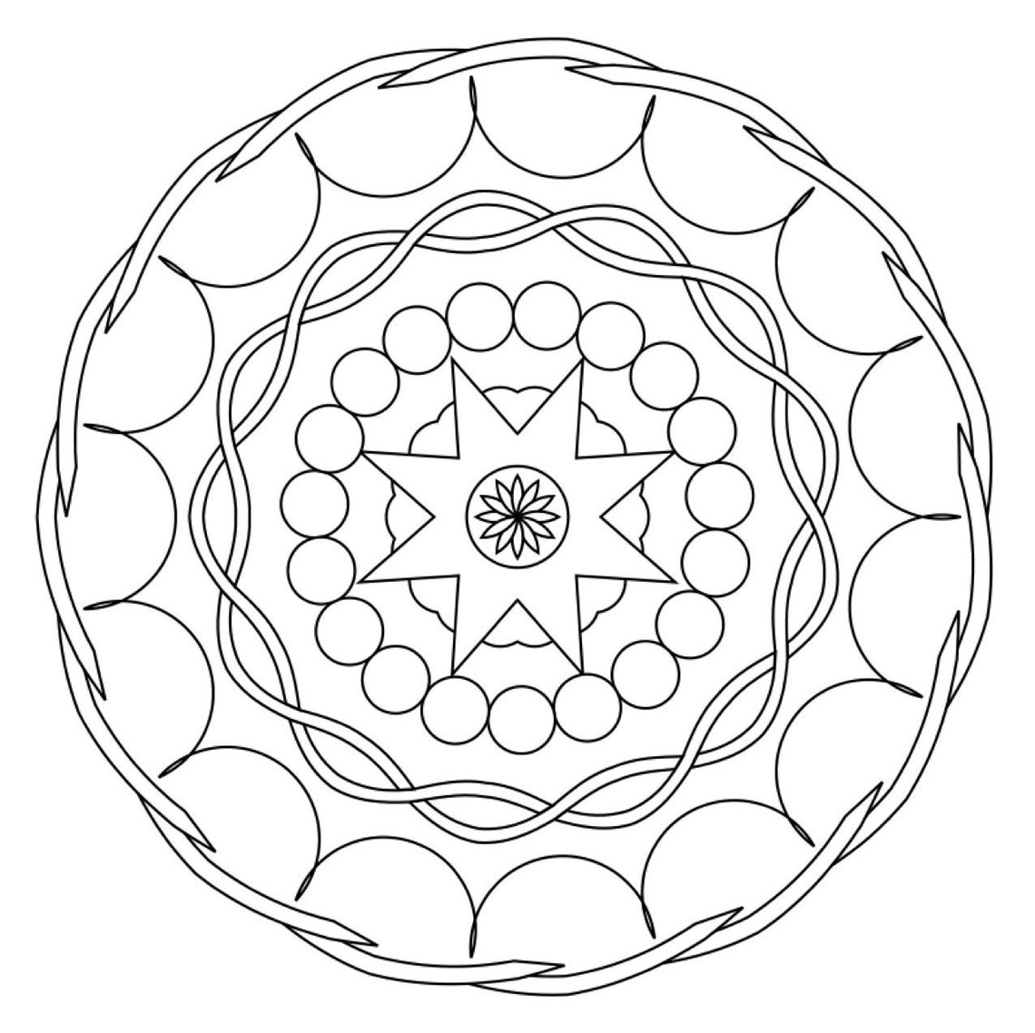 Simple Mandala Coloring Pages - Etsy