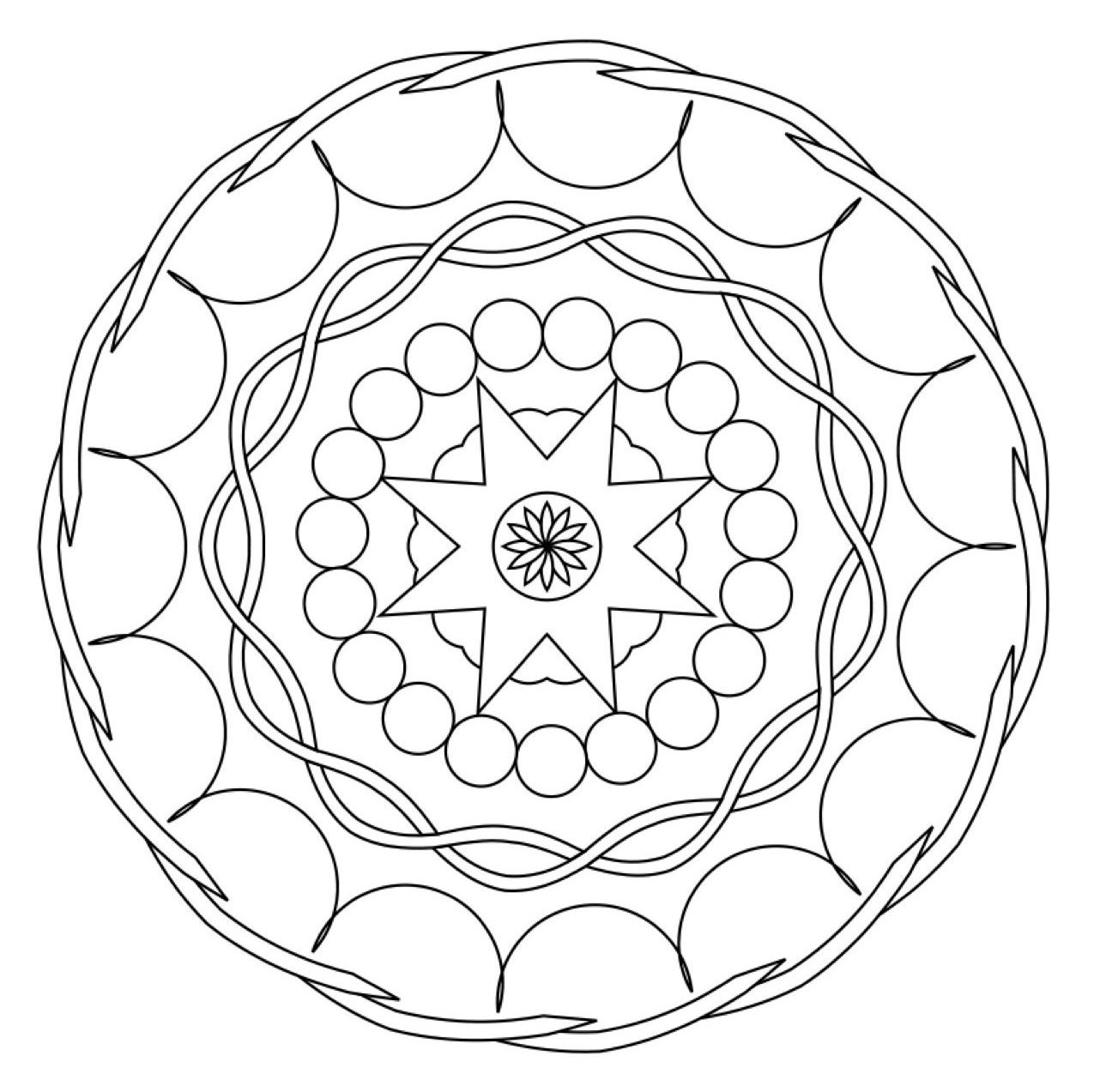 Simple Mandala Coloring Pages - Etsy