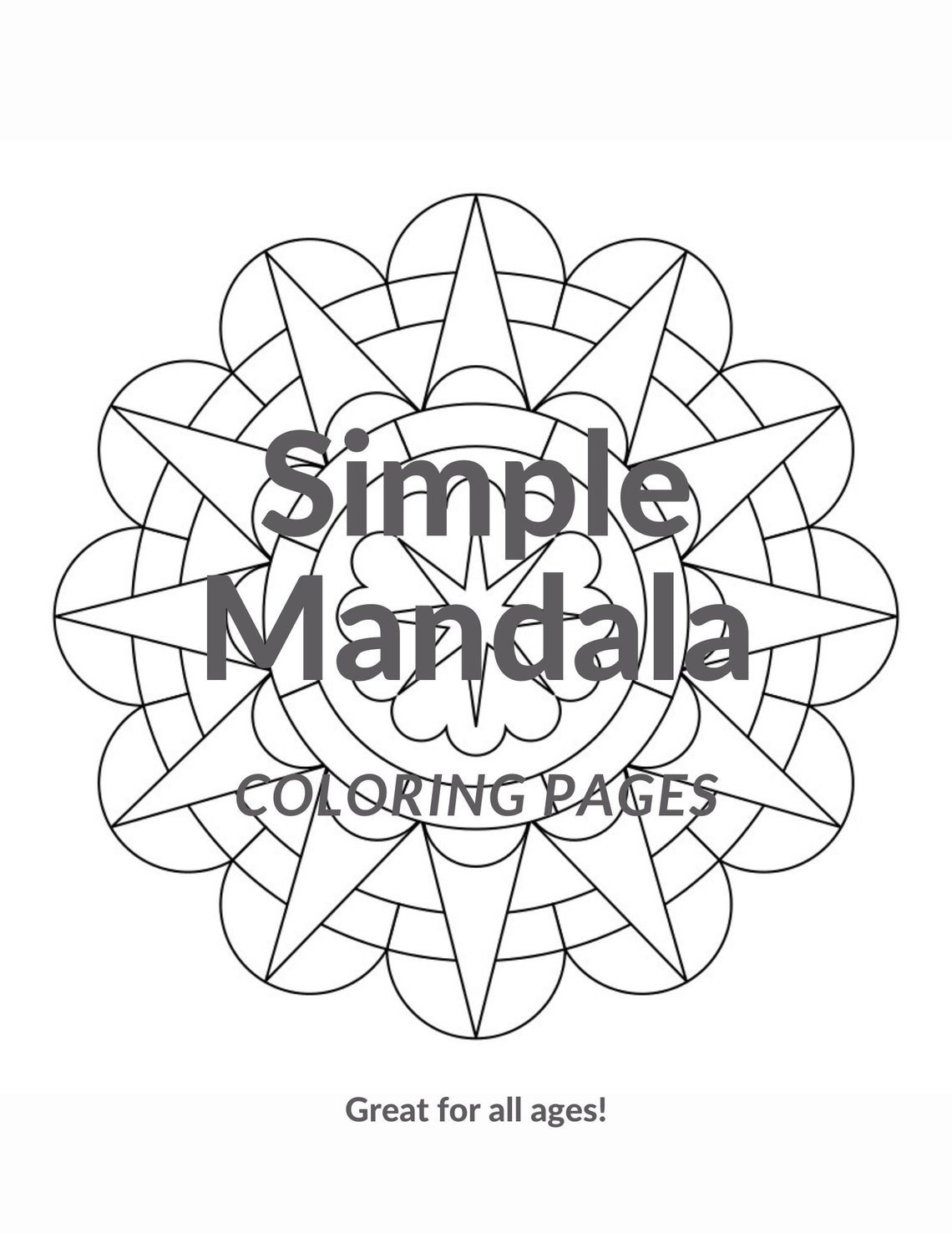 Simple Mandala Coloring Pages - Etsy