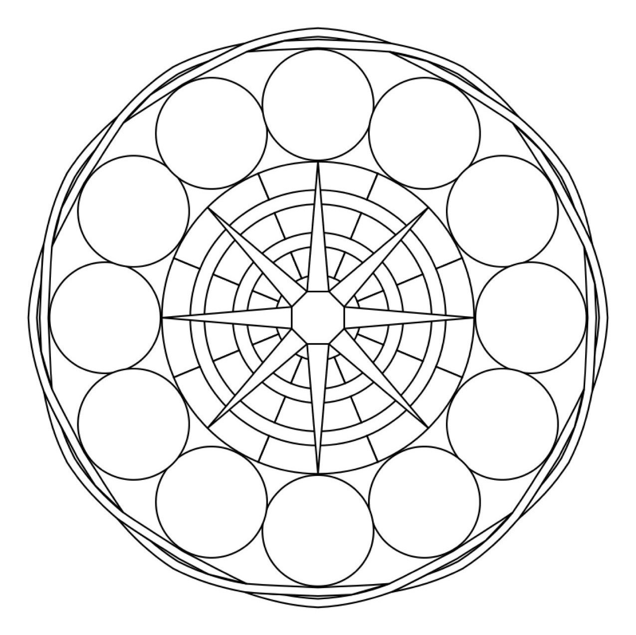Simple Mandala Coloring Pages - Etsy