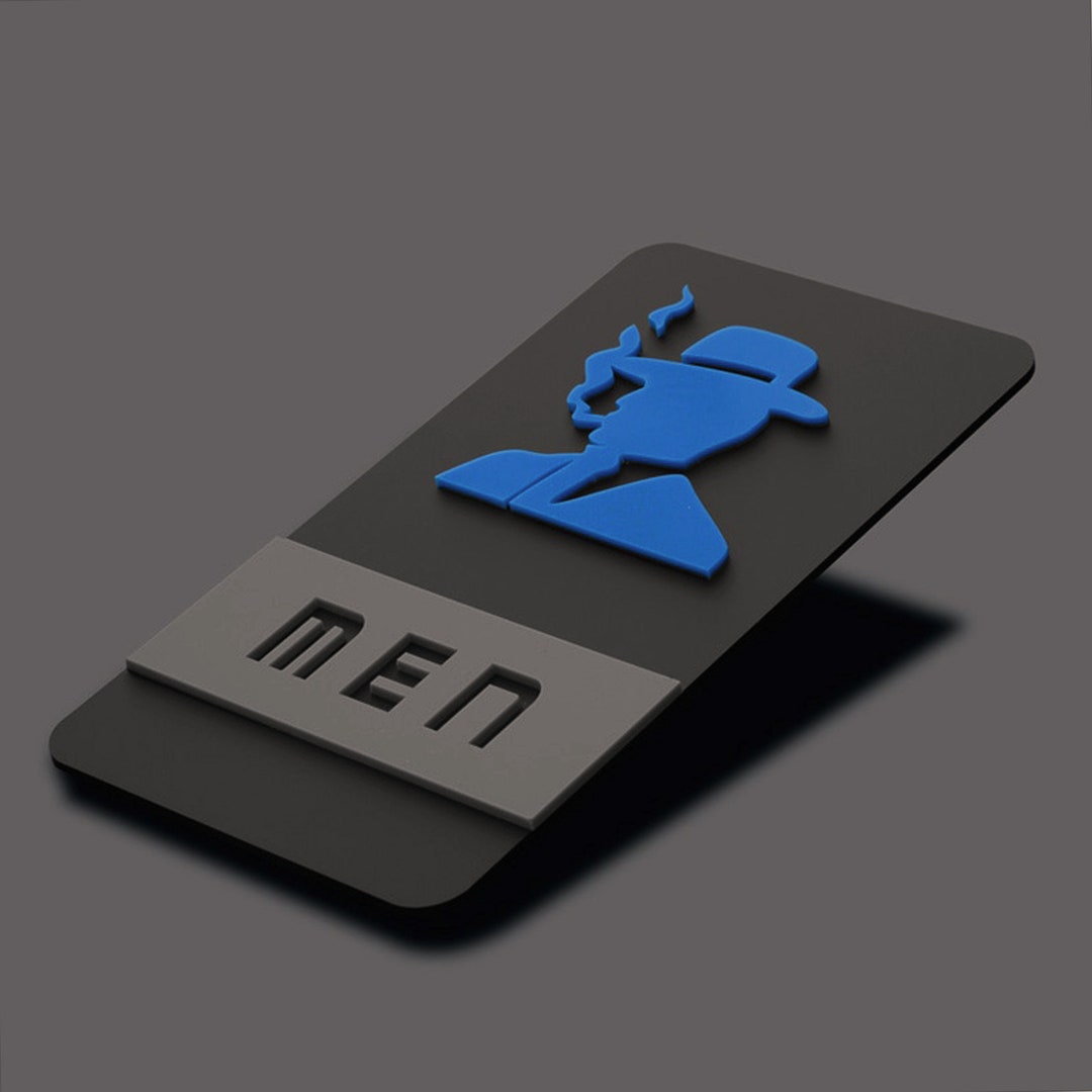 Cafe Restroom Sign Modern Restroom Logo Man Toilet Sign - Etsy