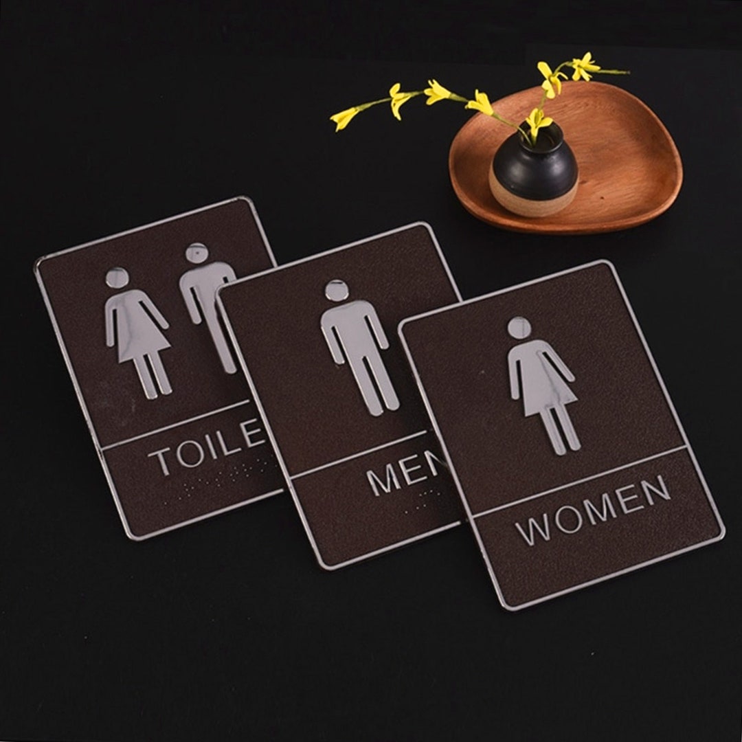 Men's Room Sign Toilet Door Sign Modern Restroom Logo - Etsy