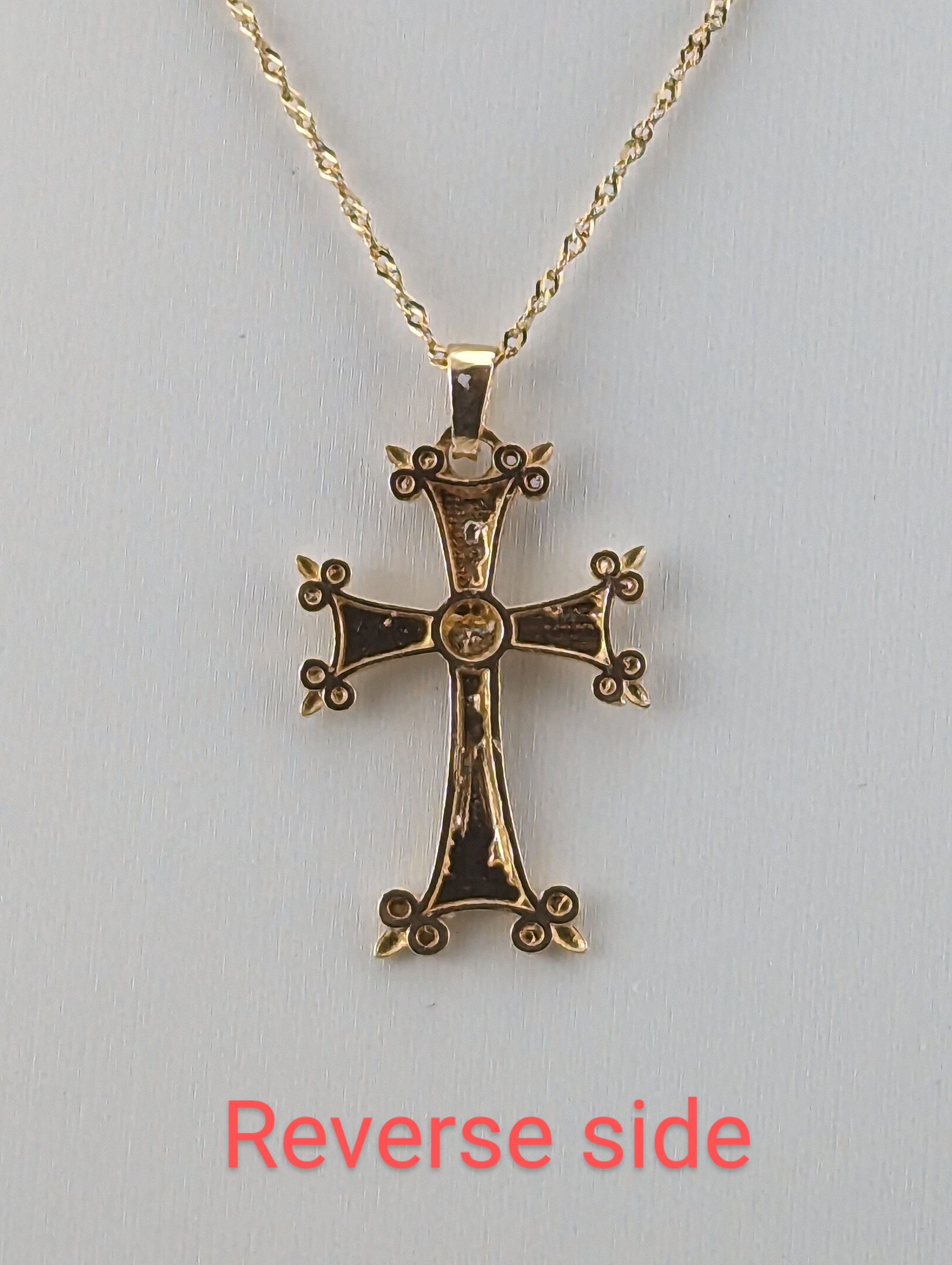10K Solid Gold Armenian Cross Pendant, Religious Christian Jewelry, Made to Order in Canada (LJ ...