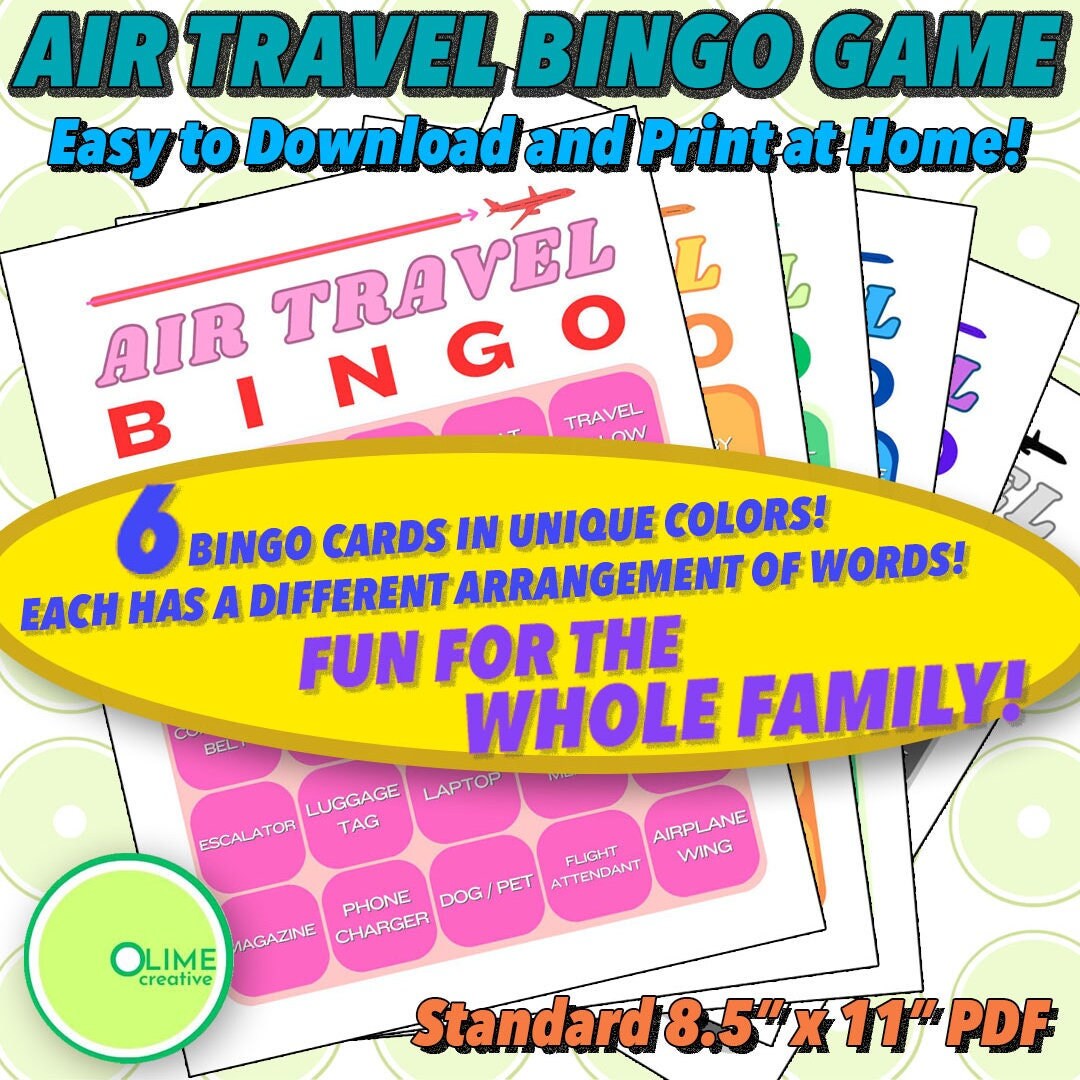 Printable AIR TRAVEL BINGO Game - Etsy