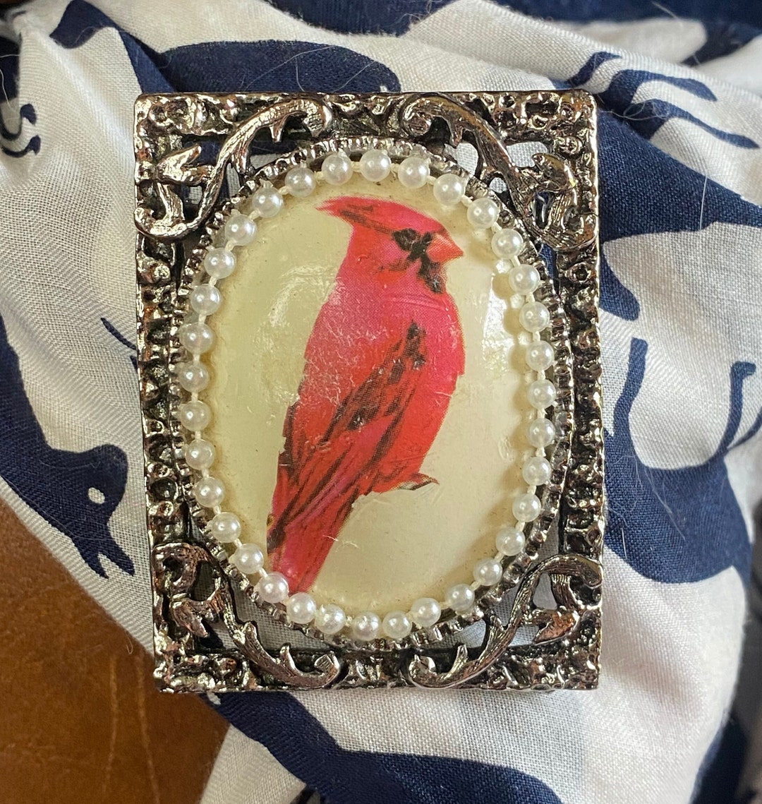 Vintage Cardinal Bird Brooch - Etsy